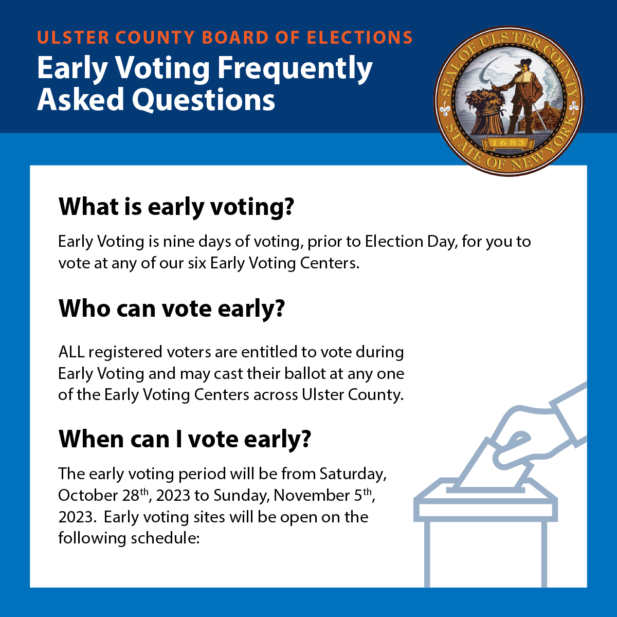 2023 Early Voting Information – Ulster County Board of Elections
